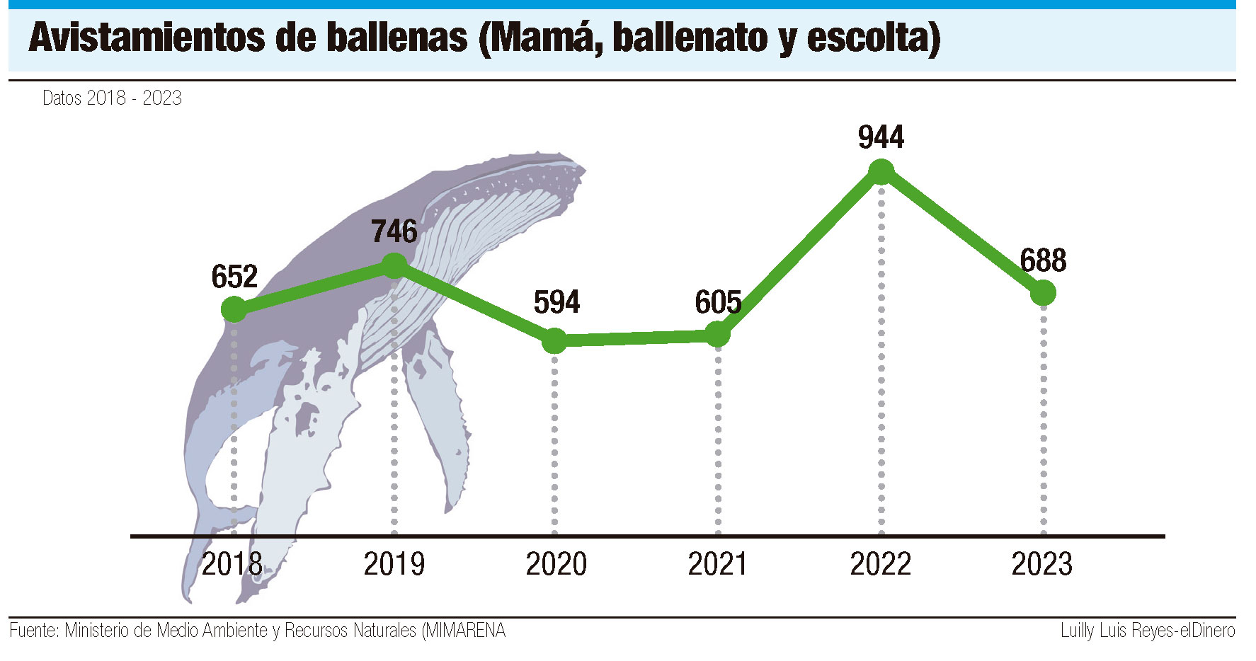 Samaná, hospedaje de reproducción de las ballenas jorobadas