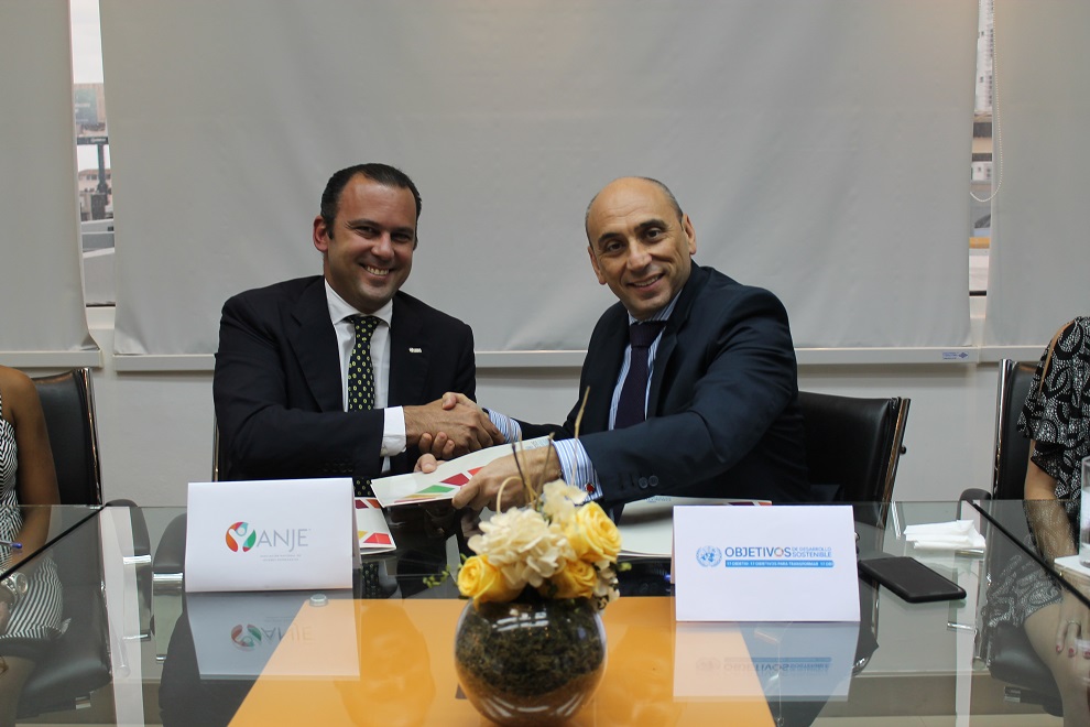 ANJE y Naciones Unidas firman acuerdo promover desarrollo sostenible